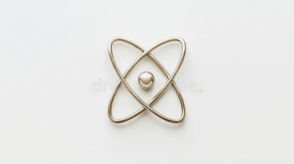 A metallic atom symbol. stock image. Image of balance - 381369347