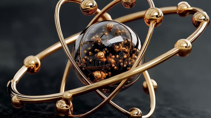 Metallic Atomic Model in Orbit Stock Footage - Video of energy, modern ...