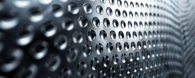 Metallic Background Featuring an Intricate, Perforated Stainless Steel ...