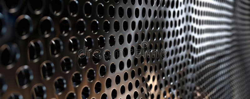 Metallic Background Featuring an Intricate, Perforated Stainless Steel ...