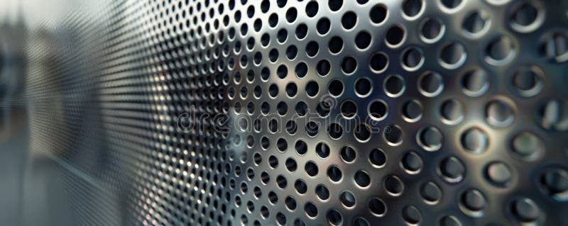 Metallic Background Featuring an Intricate, Perforated Stainless Steel ...