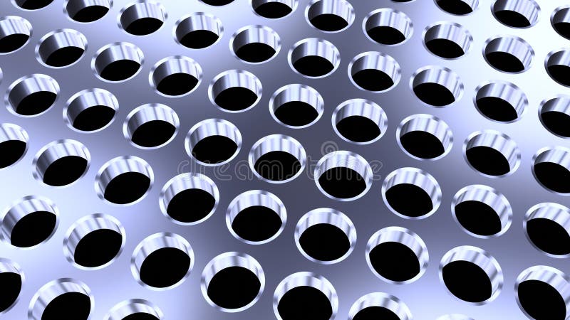 Metallic Background with Punched Holes Pattern Stock Illustration ...