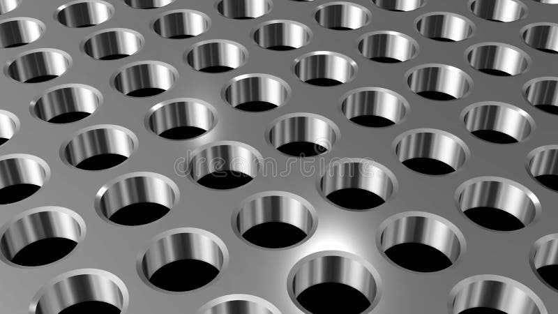 Metallic Background with Punched Holes Pattern Stock Illustration ...