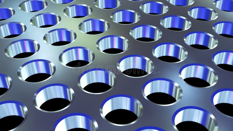 Metallic Background with Punched Holes Pattern Stock Illustration ...
