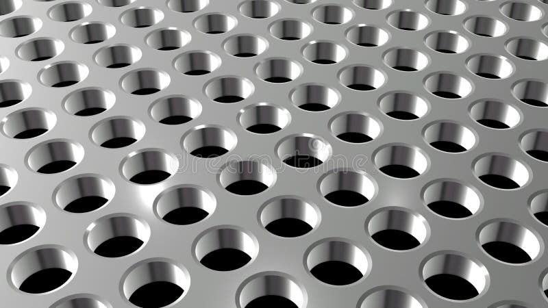 Metallic Background with Punched Holes Pattern Stock Illustration ...