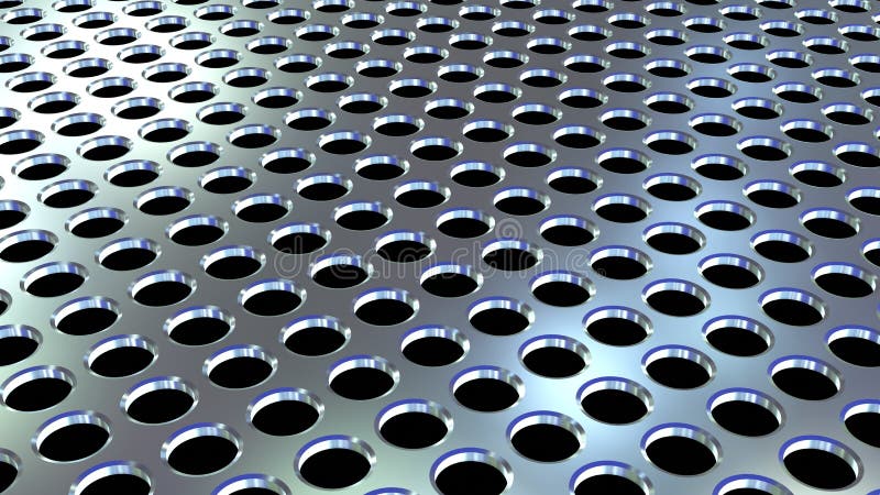 Metallic Background with Punched Holes Pattern Stock Illustration ...