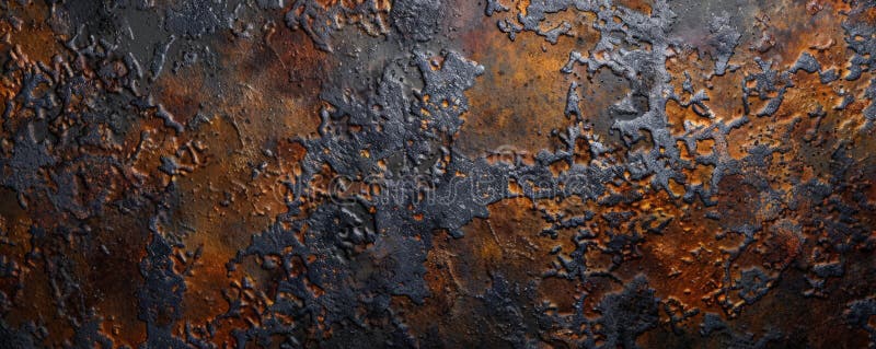 Metallic Background with a Rugged, Pitted Iron Surface, Featuring Deep ...