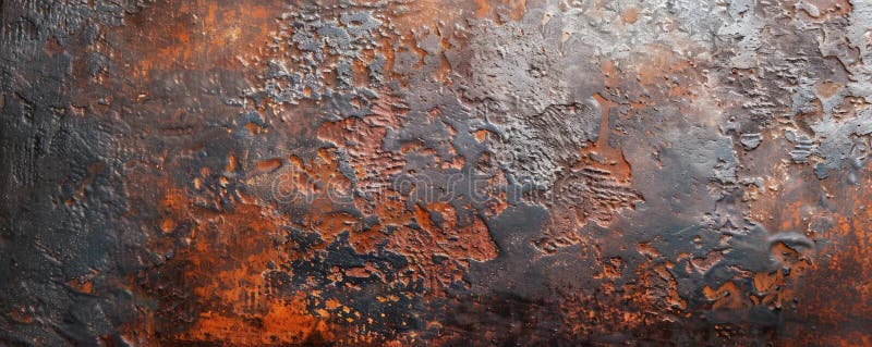 Metallic Background with a Rugged, Pitted Iron Surface, Featuring Deep ...