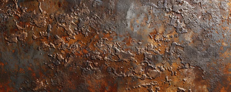 Metallic Background with a Rugged, Pitted Iron Surface, Featuring Deep ...