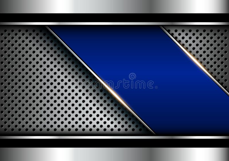 Metallic Background Silver Blue Stock Vector - Illustration of mockup ...