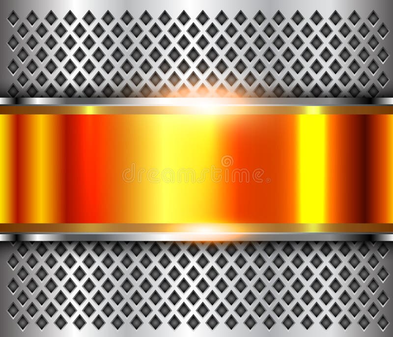 Metallic Background Silver Orange Stock Vector - Illustration of ...