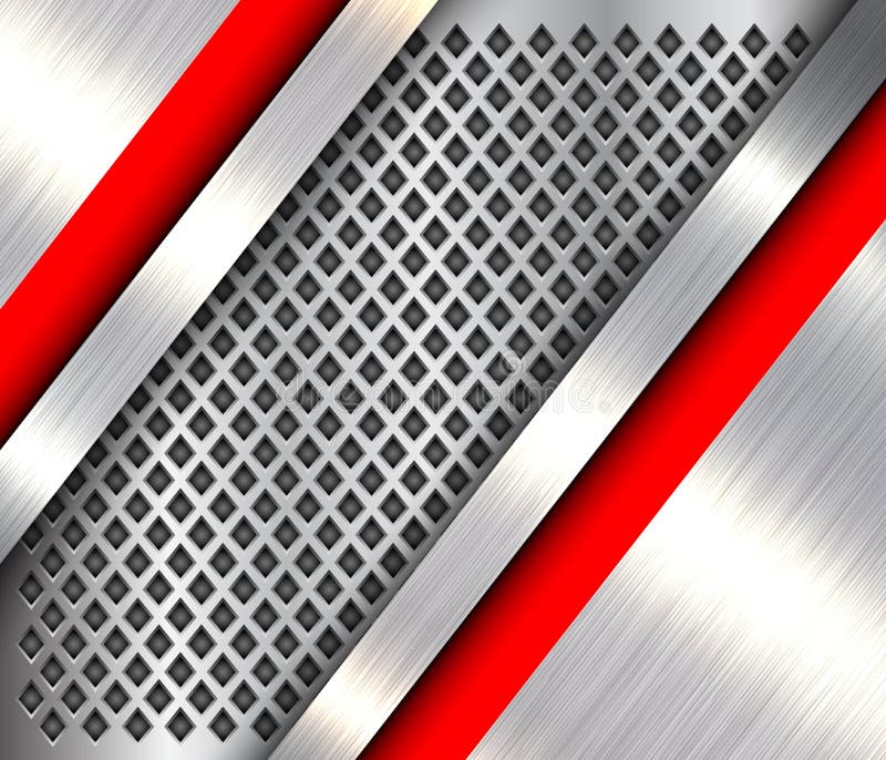 Metallic Background Silver Red Stock Vector - Illustration of heavy ...