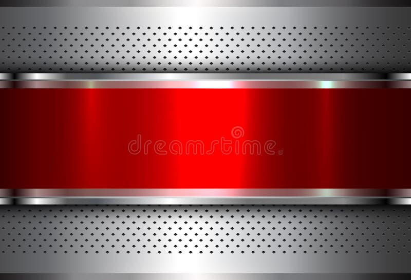 Metallic Background Silver Red Stock Vector - Illustration of iron ...