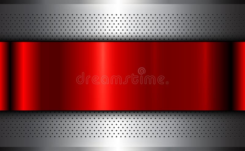 Metallic Background Silver Red Stock Vector - Illustration of holes ...