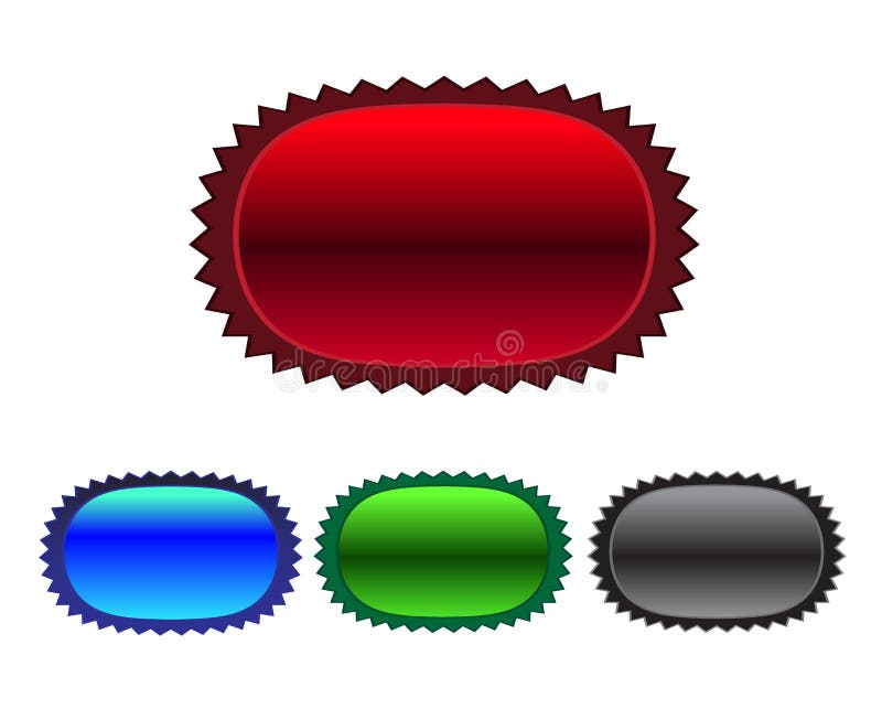 Metallic badge, Metallic star badges