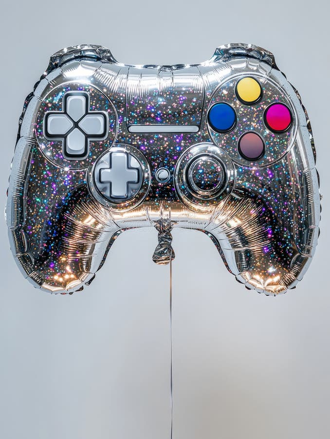 Metallic Balloon Shaped Like a Video Game Controller. Stock Photo ...