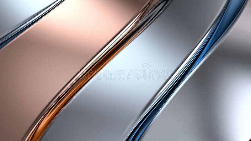 Metallic Bands in Shades of Blue, Silver, and Copper, are Flowing and ...