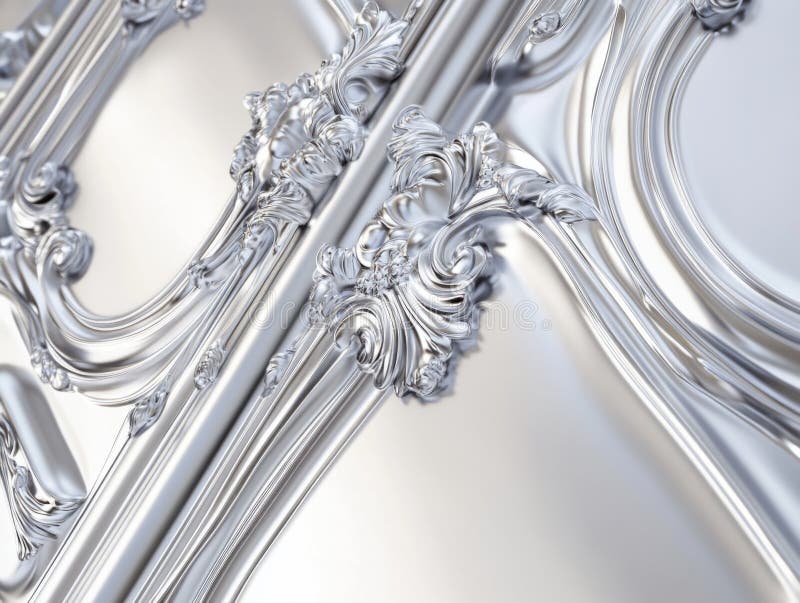Metallic Baroque Scroll Detail Stock Illustration - Illustration of ...