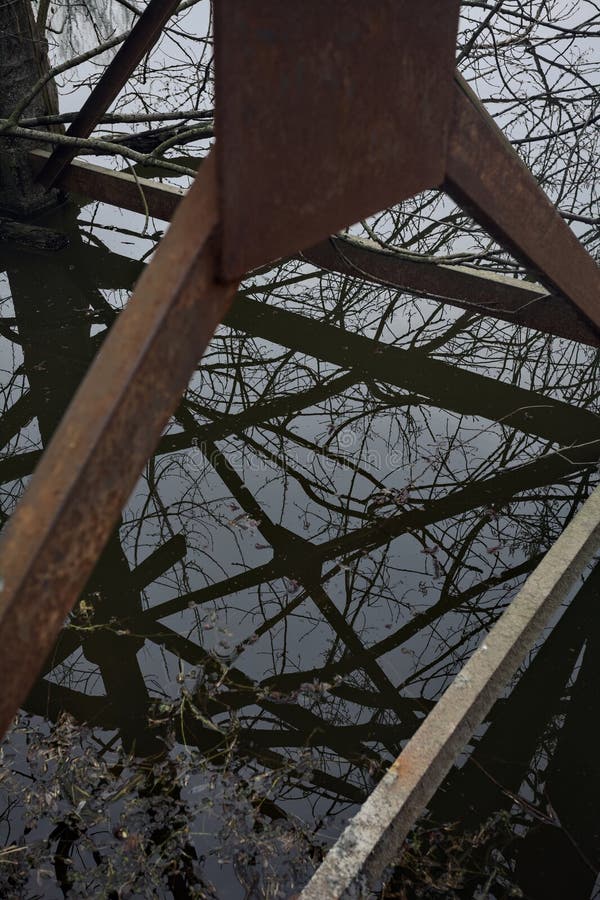 Metallic Beams in the Water Stock Photo - Image of bridge, architecture ...