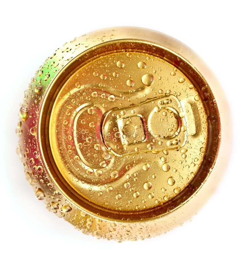 Metallic Beer with Water Drops Isolated Stock Photo - Image of closeup ...