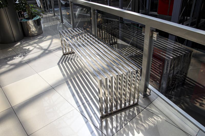 Metallic bench stock image. Image of empty, metal, design - 33371127