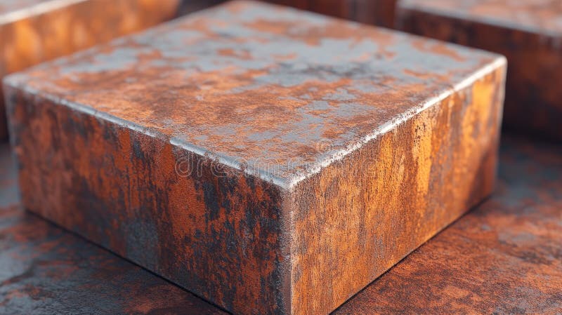Textured Metal Block with Rusty and Worn Surface Stock Photo - Image of ...