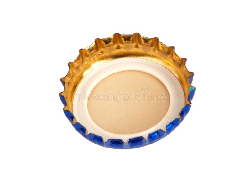Metallic Blue Beer Bottle Cap Isolated on the White Stock Photo - Image ...
