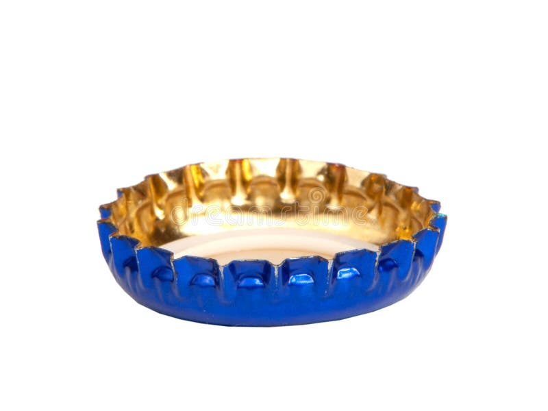Metallic Blue Beer Bottle Cap Isolated on the White Stock Photo - Image ...