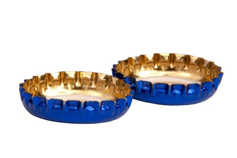 Metallic Blue Beer Bottle Cap Isolated on the White Stock Photo - Image ...