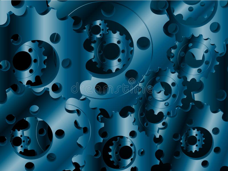 Blue Cogs / Gears stock vector. Illustration of modern - 1584021