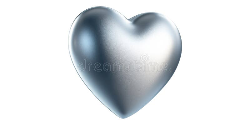 Metallic Blue Heart Icon Isolated Transparent Background Stock Photos ...