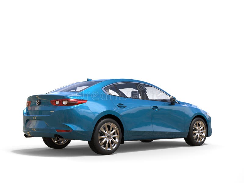 Metallic Blue Mazda 3 2019 - 2022 Model - Side View Editorial ...