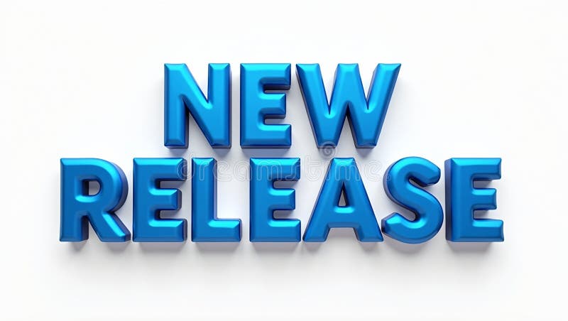 Metallic Blue NEW RELEASE Text on White Background Ideal for Product ...