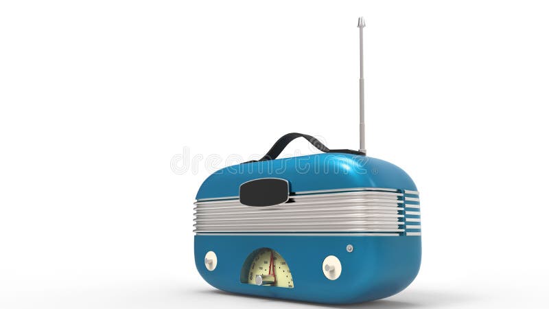Metallic blue old radio stock illustration. Illustration of music ...