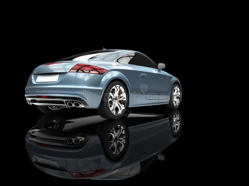 Metallic Blue Powerful Car on Black Background Stock Illustration ...