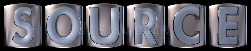 Metallic source word stock illustration. Illustration of concept ...