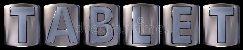 Metallic tablet word stock illustration. Illustration of angle - 115160952