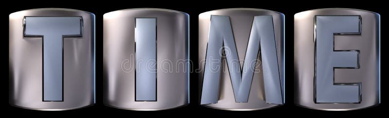 Time Word. 3D Render Illustration in White Background Stock ...