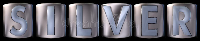 Metallic silver word stock illustration. Illustration of black - 115166027