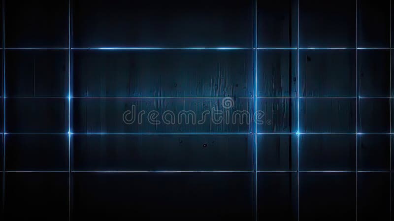 Metallic Blue Square Background with Glowing Lines Stock Illustration ...