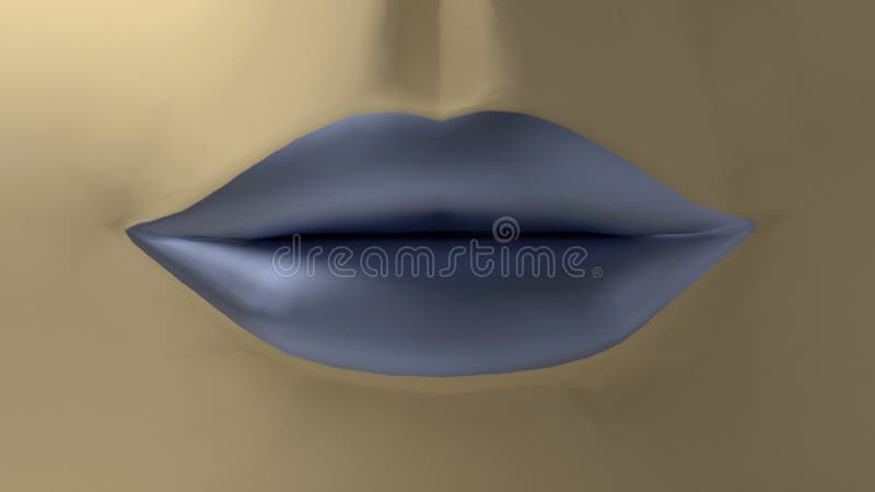 Metallic Blue woman lips stock illustration. Illustration of beauty ...