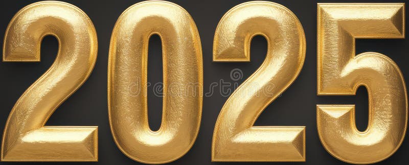 Metallic 2025 in Bold Gold Texture Stock Photo - Illustration of ...
