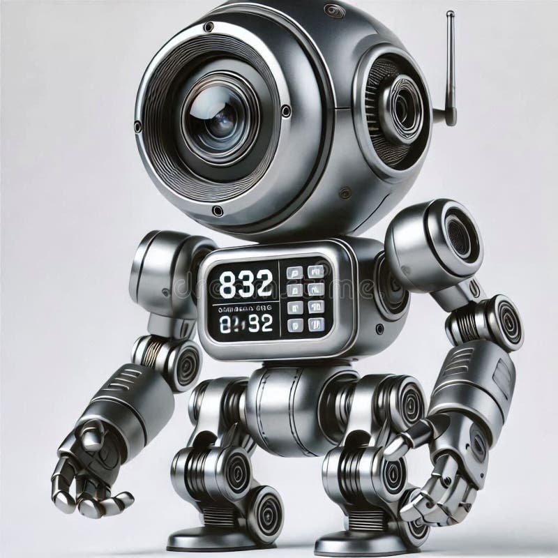 A Metallic Bot with One Big Eye Like a Camera Len,big Hands and Feet ...