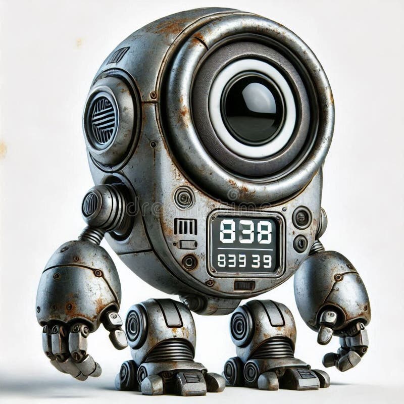 A Metallic Bot with One Big Eye Like a Camera Len,big Hands and Feet ...