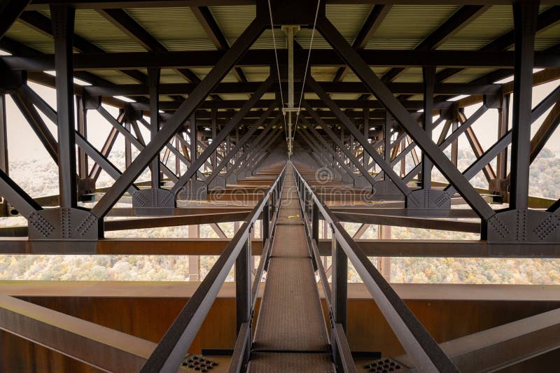 Metallic Bridge with a Steel Frame Structure and Beams Spanning Across ...