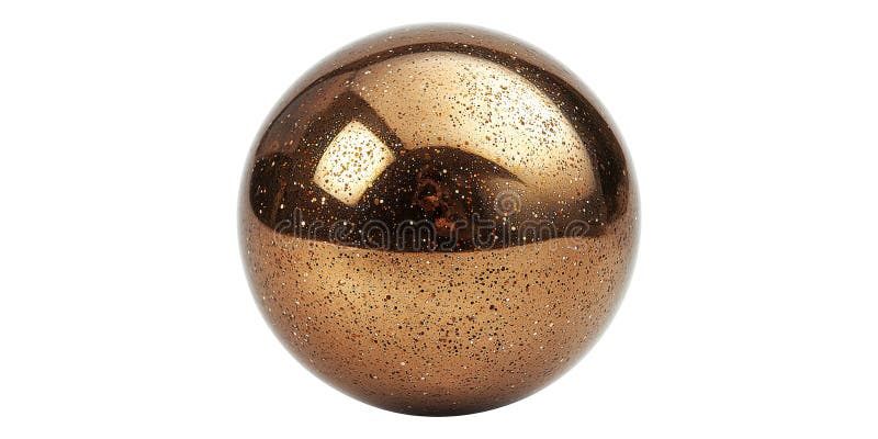 Metallic Bronze Sphere with Glitter Isolated on Transparent Background ...