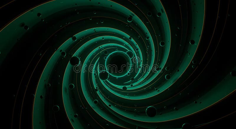 Metallic Bronze Vortex with Emerald Glow and Neon Cerulean Particle ...