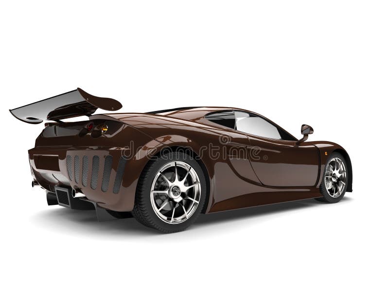 Metallic Brown Modern Fast Super Car - Rear View Stock Illustration ...