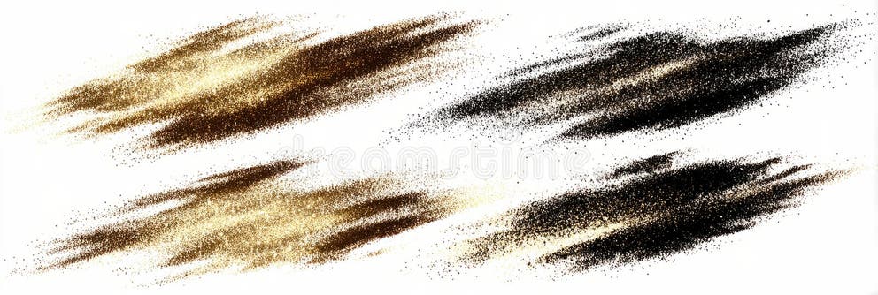 Metallic Brush Stroke Foil Set with Shimmering Light Paths Stock Image - Image of elegant ...