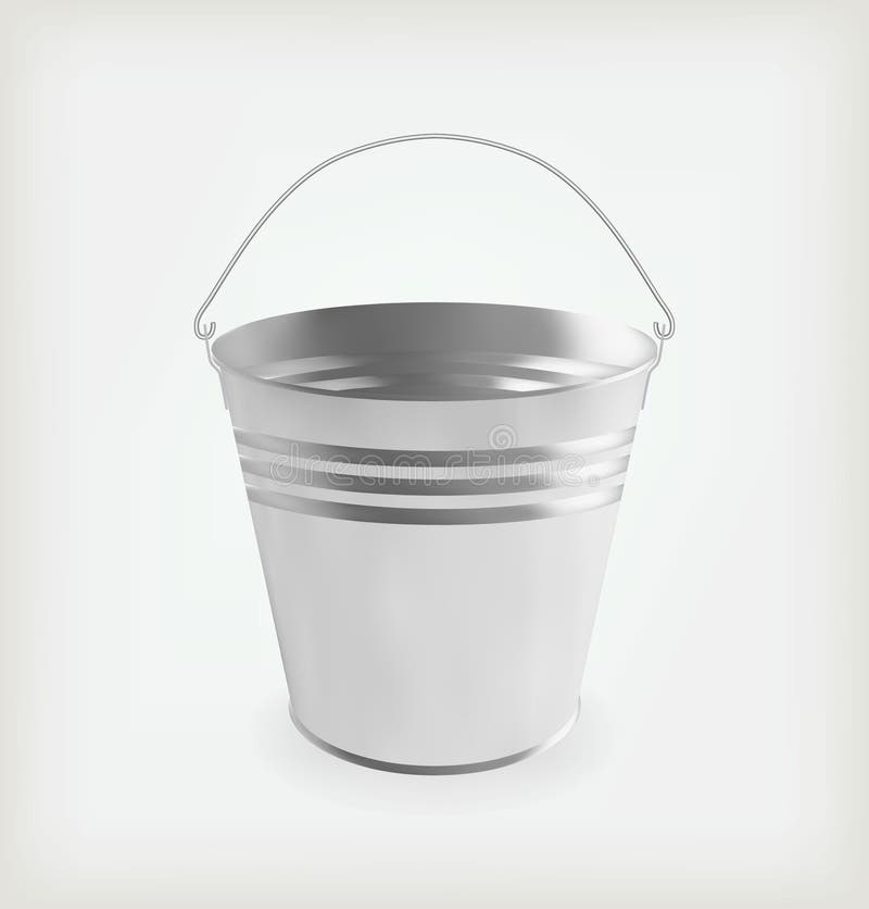 Metallic bucket stock vector. Illustration of shiny, object - 27547691
